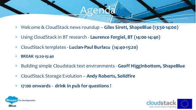 CloudStack User Group welcome