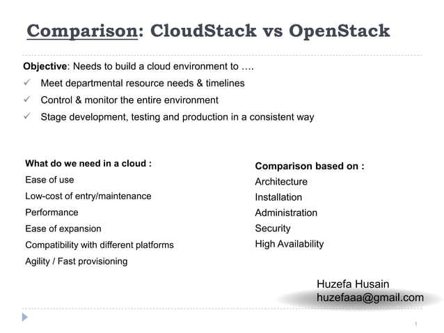 Cloudstack vs Openstack | PPT