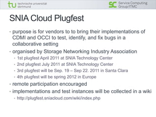 Cloud standards interoperability: status update on OCCI and CDMI ...