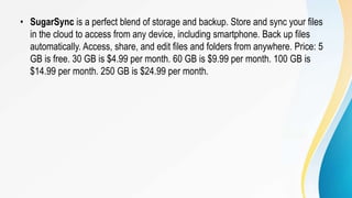 Cloud storage | PPTX | Internet | Computing