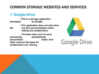 Cloud storage | PPTX | Internet | Computing