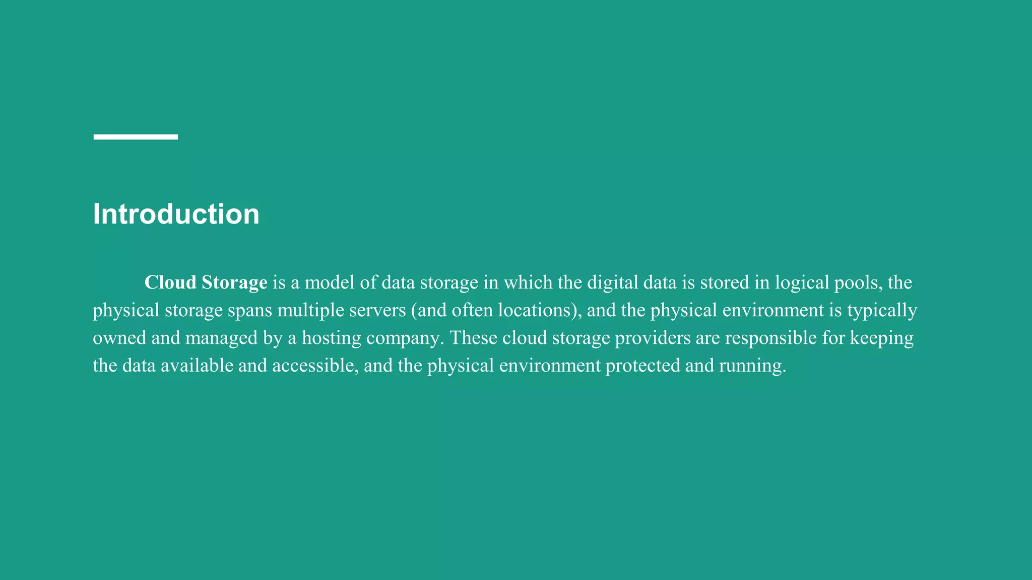 CLOUD STORAGE.pptx | Cloud Computing | Internet