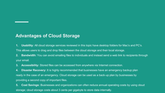 CLOUD STORAGE.pptx | Cloud Computing | Internet
