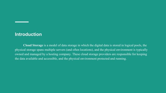 CLOUD STORAGE.pptx | Cloud Computing | Internet