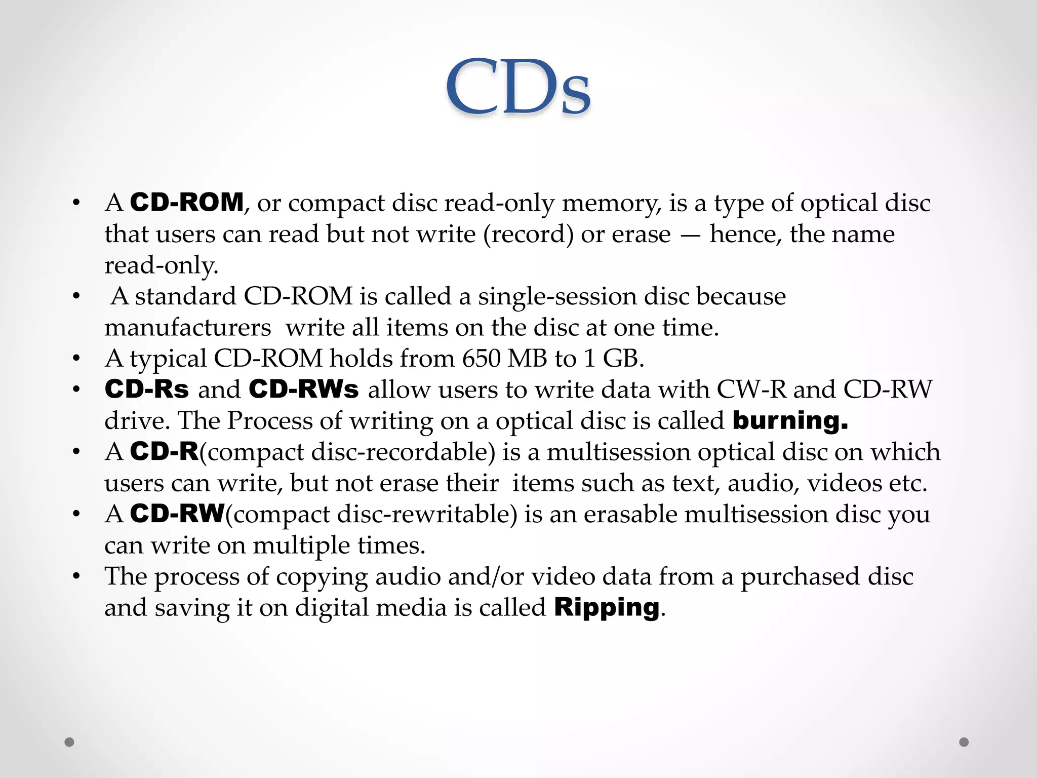 Cloud Storage and Optical Disks | PPTX