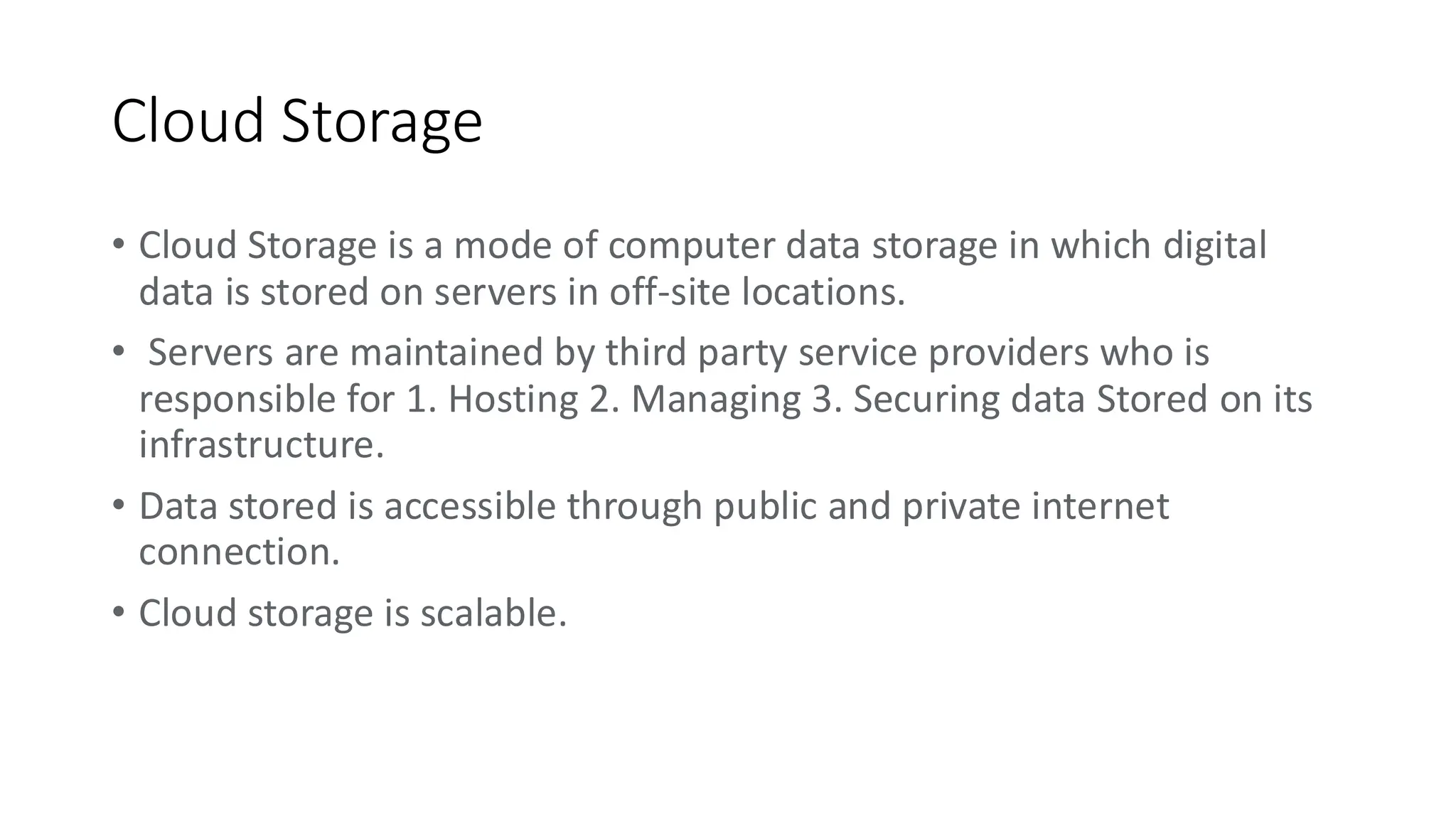 Cloud Storage and Brief Understanding on Cloud Storage | PDF