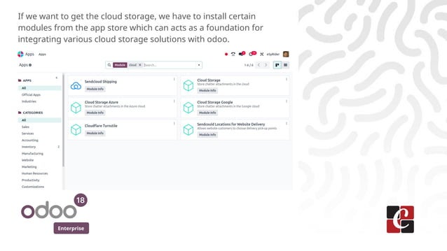 Cloud Storage Application in Odoo 18 - Odoo 18 Slides | PPT