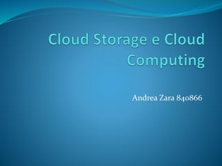 Cloud storage e cloud computing | PPT