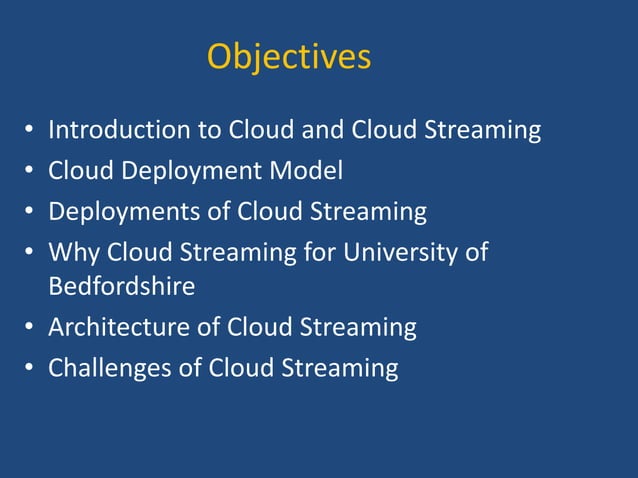Cloud streaming presentation | PPTX | Cloud Computing | Internet