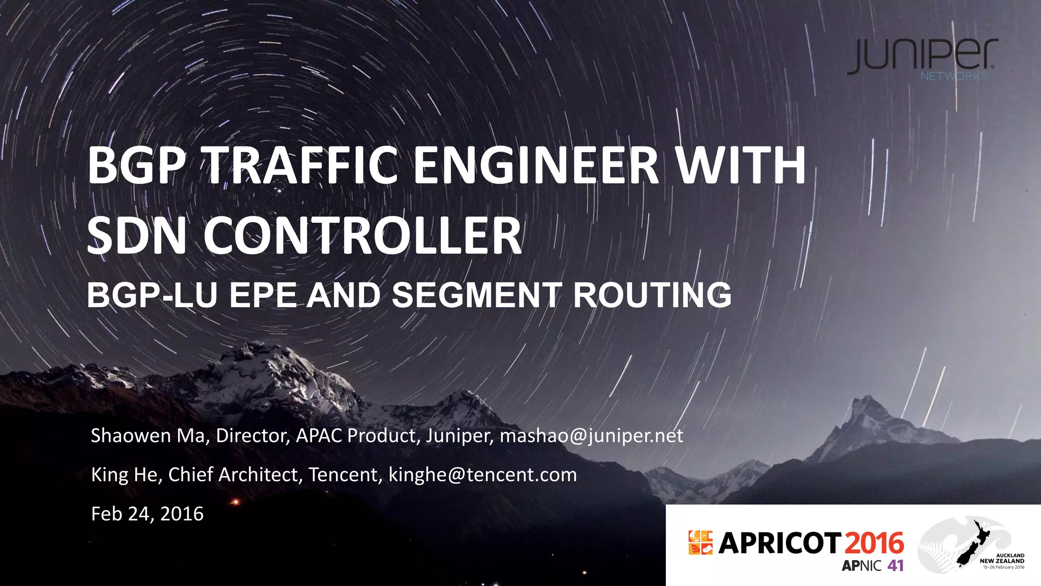 BGP Traffic Engineering with SDN Controller | PPT
