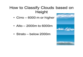 CLOUD TYPES: CLASSIFIYING AND IDENTIFYING CLOUDS | PPT