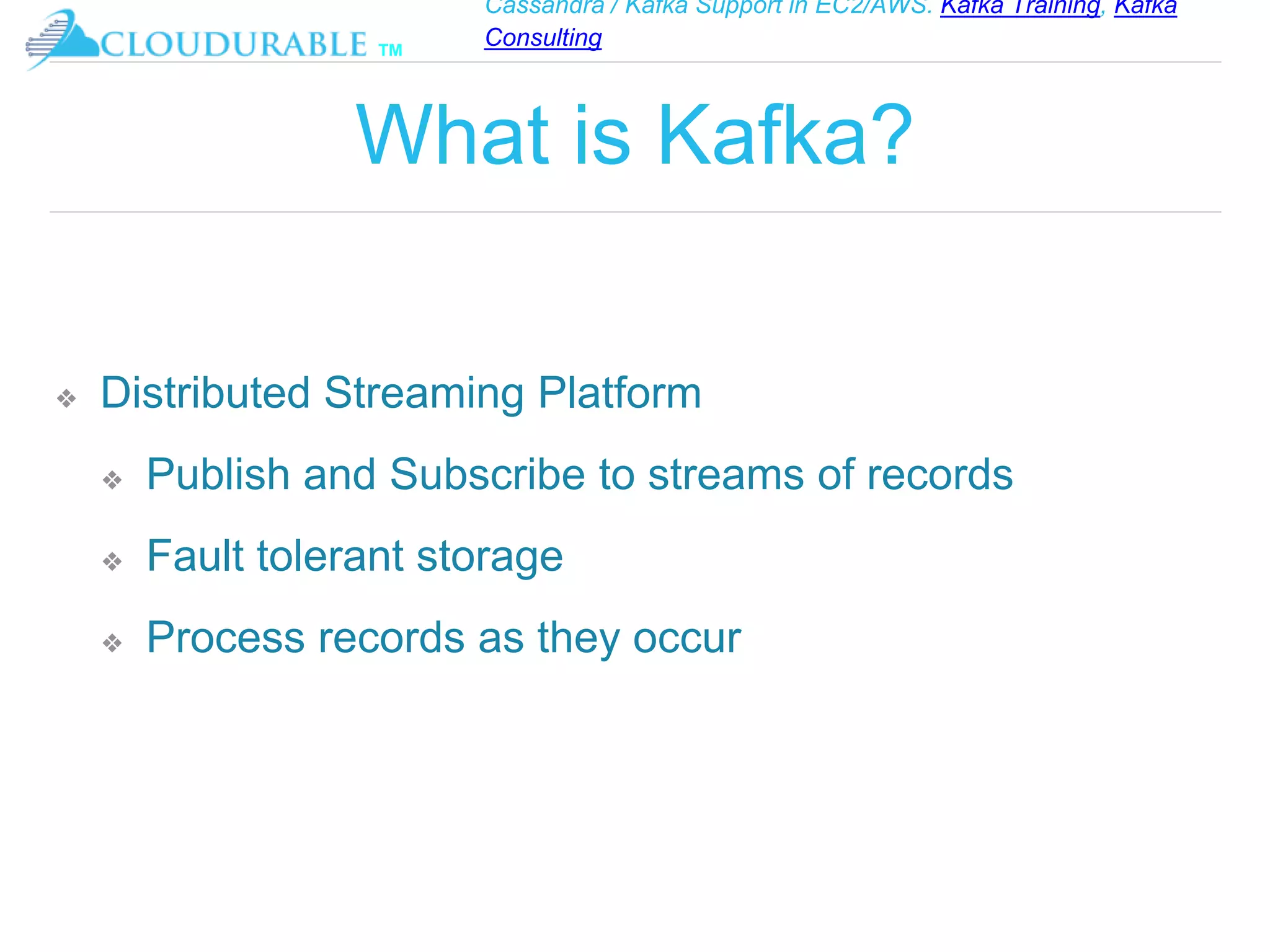 Brief introduction to Kafka Streaming Platform | PPTX | Cloud Computing | Internet