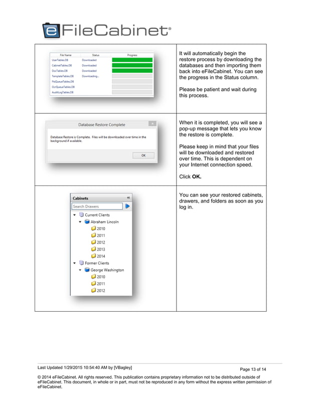 eFileCabinet Cloud View Backup Guide | PDF