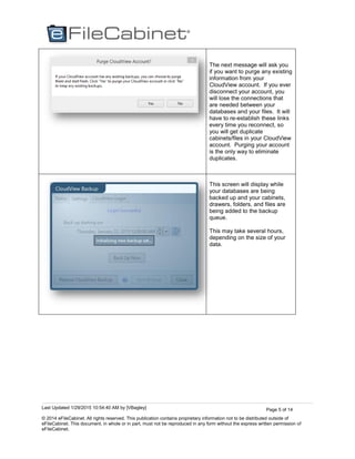 eFileCabinet Cloud View Backup Guide | PDF