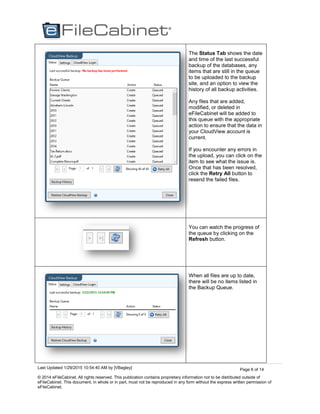 eFileCabinet Cloud View Backup Guide | PDF