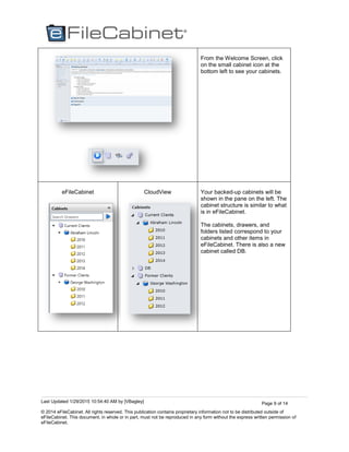 eFileCabinet Cloud View Backup Guide | PDF