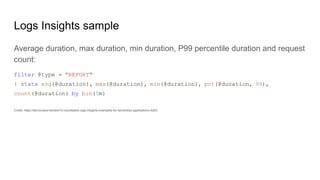 CloudWatch hidden features for debugging serverless application | PPT