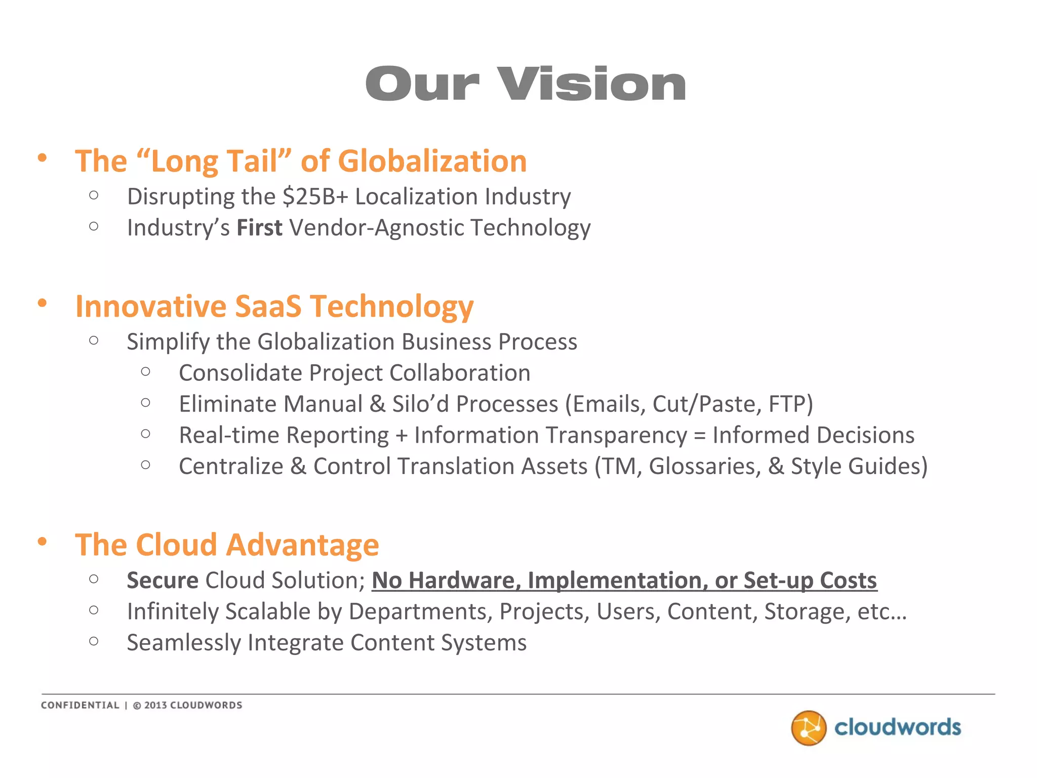 TAUS Translation Technology Showcase - Cloudwords Overview | PPT