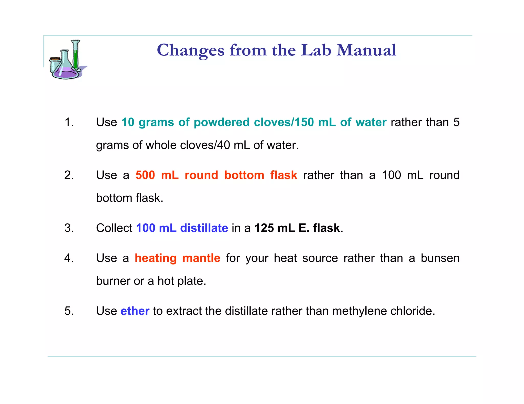 Clove Oil Steam Distillation | PDF