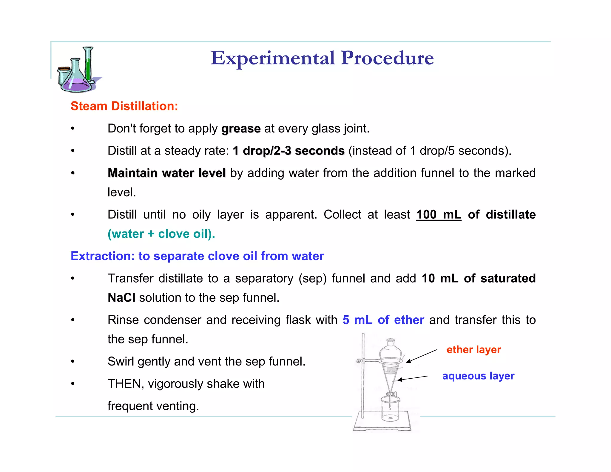 Clove Oil Steam Distillation | PDF