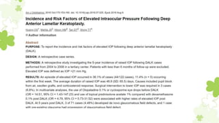Postoperative Complication of DALK | PPTX