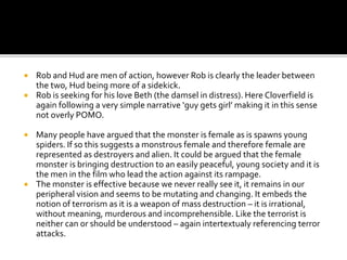 Cloverfield | PPTX | Movies | Entertainment
