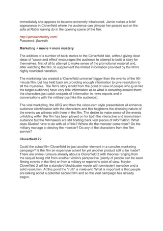 Cloverfield Marketing | DOCX