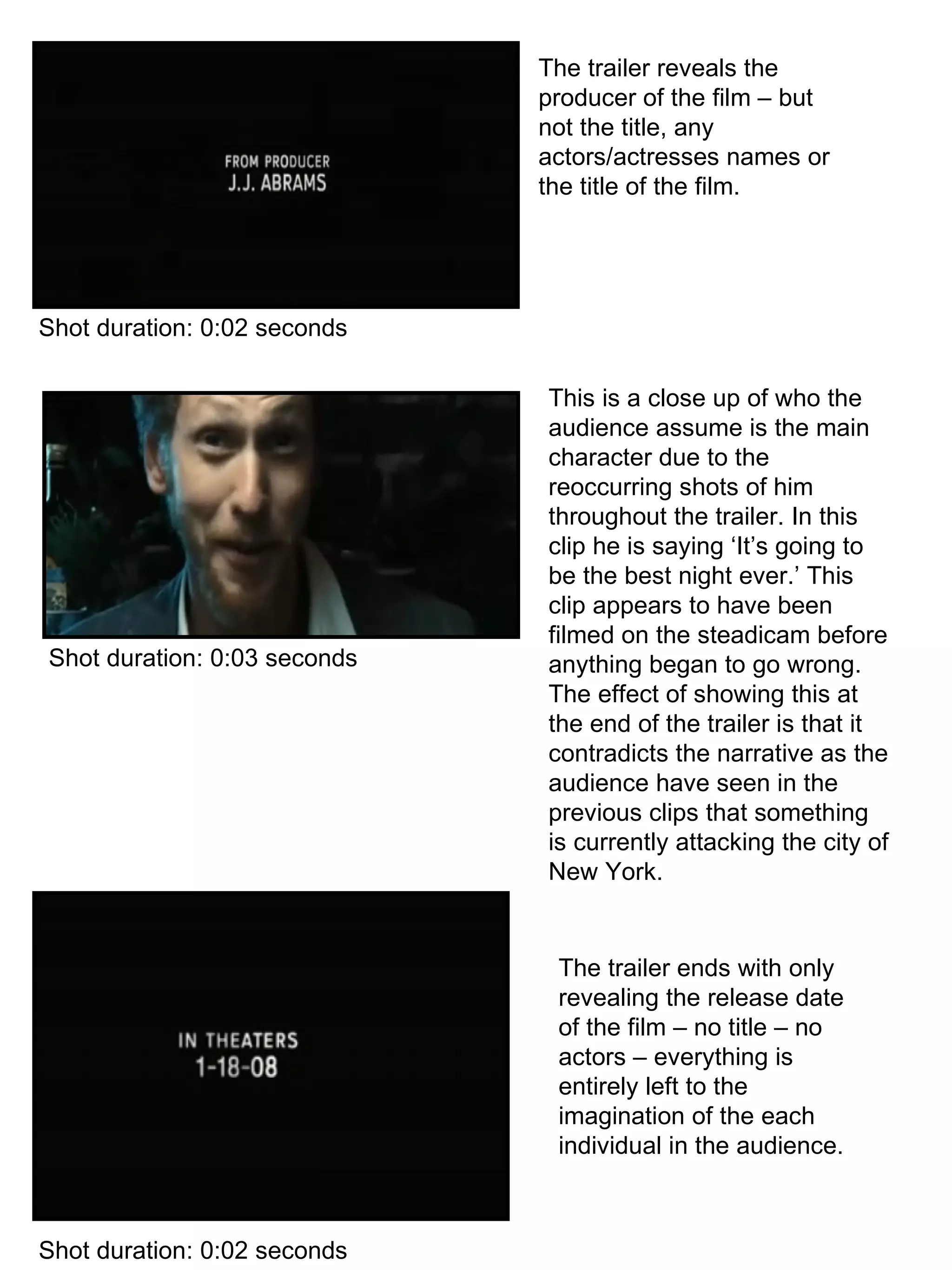 Cloverfield Teaser Trailer Anaylsis | PPT | Video Production | Content ...