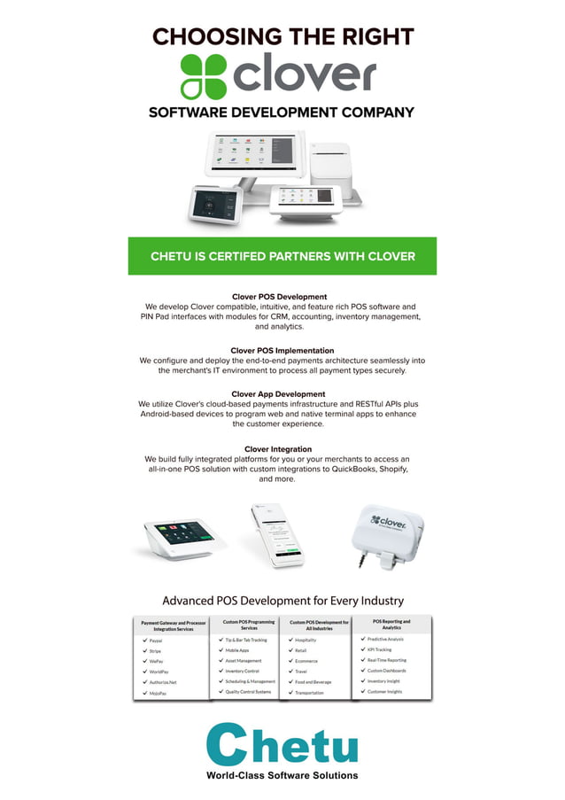 Clover pos terminal development with chetu infographic | PDF