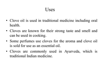 Cloves and its medicinal benefits | PPTX