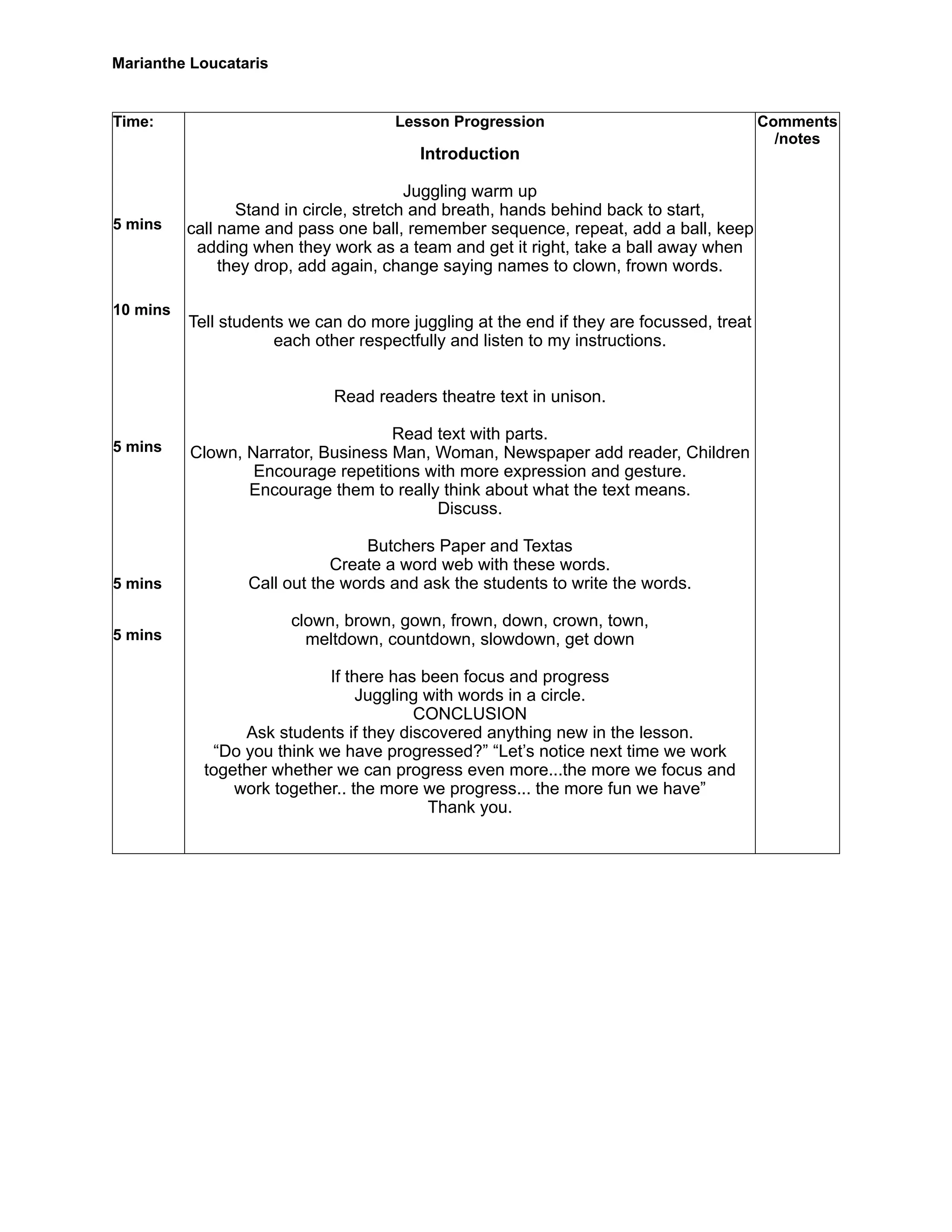 Circus Literacy Lesson Plan | PDF