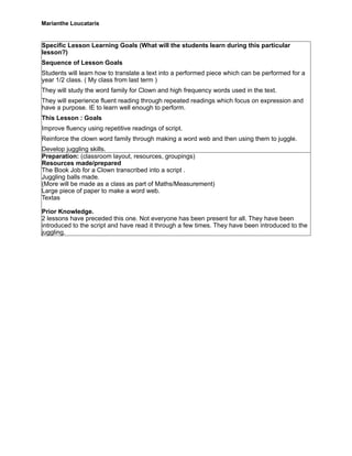 Circus Literacy Lesson Plan | PDF