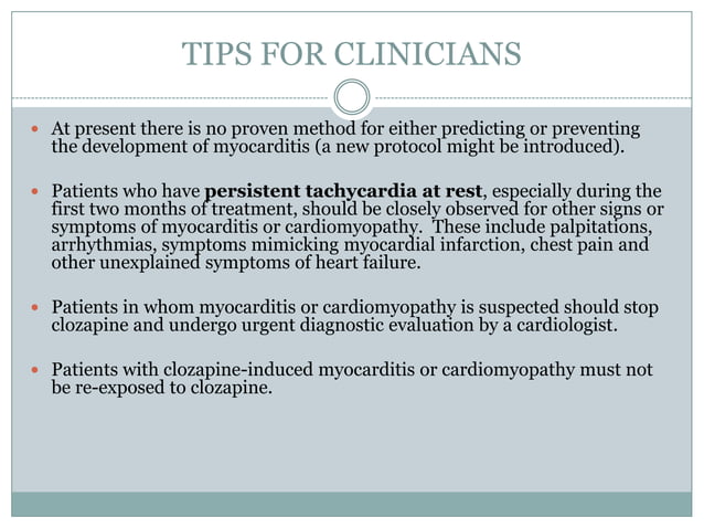Clozapine and its cardiac adverse effects | PPTX