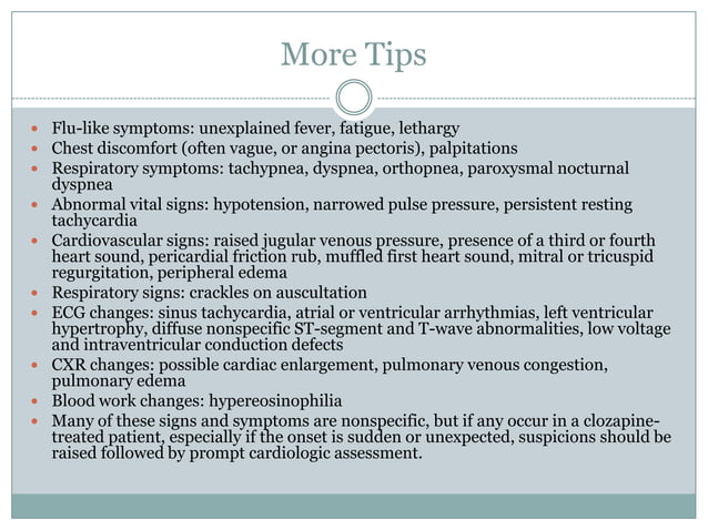 Clozapine and its cardiac adverse effects | PPTX