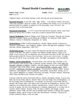 Clozaril | DOCX | Mental Health | Diseases and Conditions