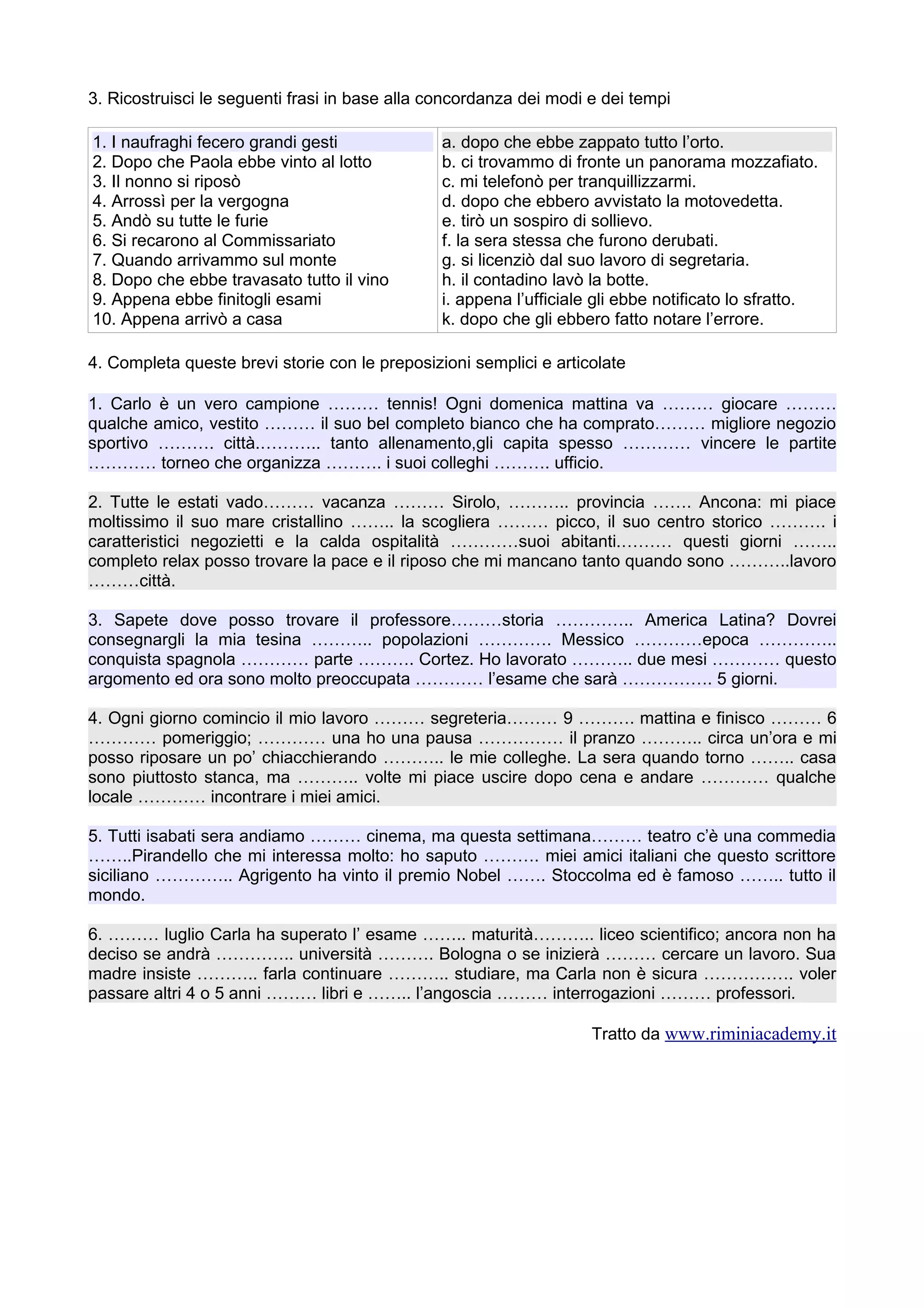 Cloze e-esercizi intermedio-1 | RTF