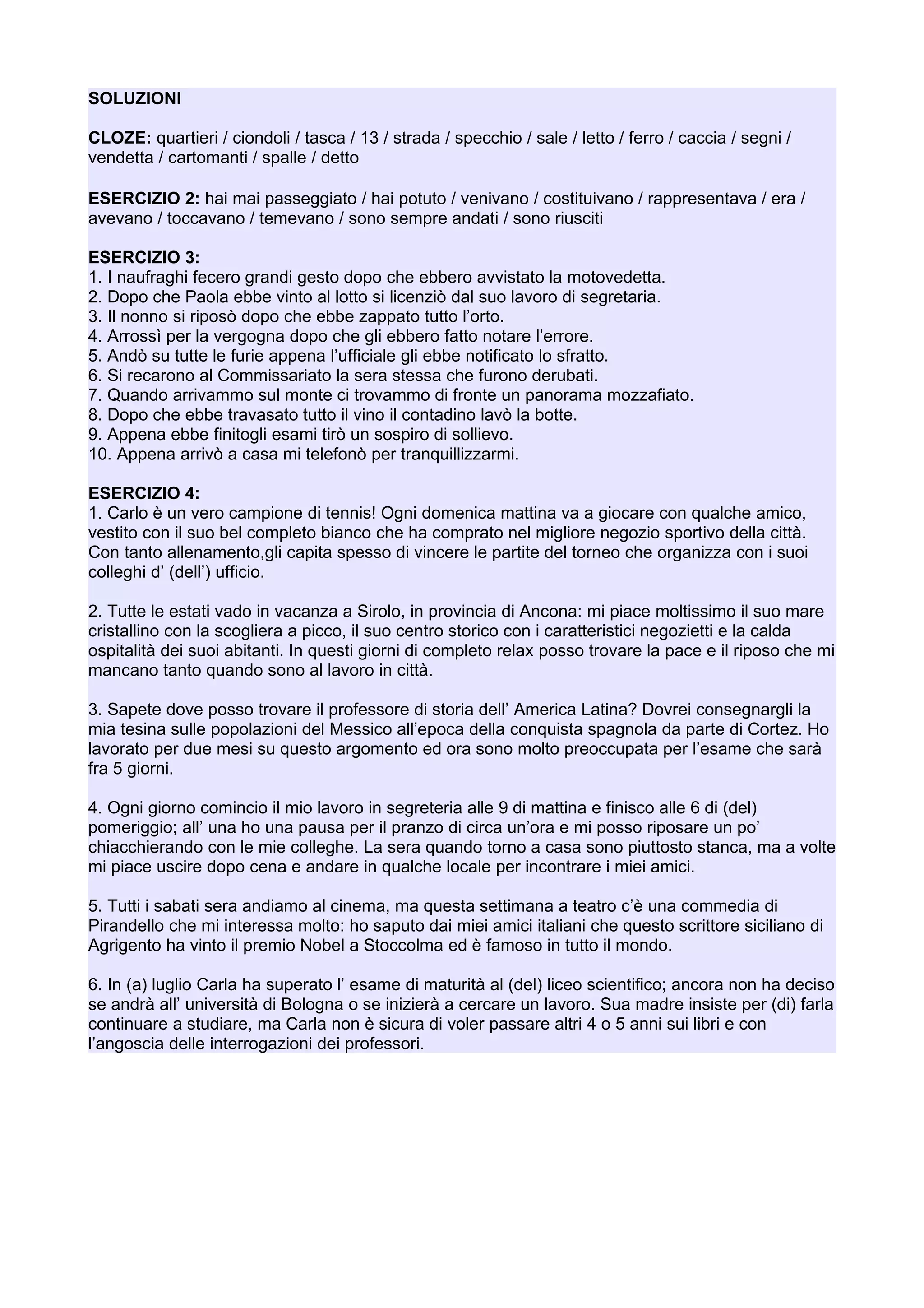 Cloze e-esercizi intermedio-1 | RTF