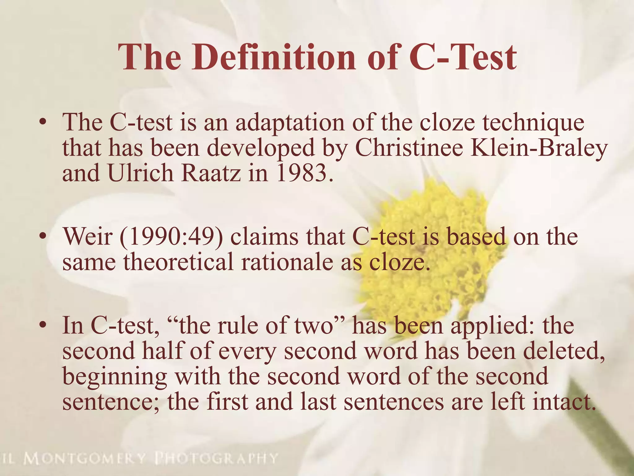 Cloze test& c-test | PPTX