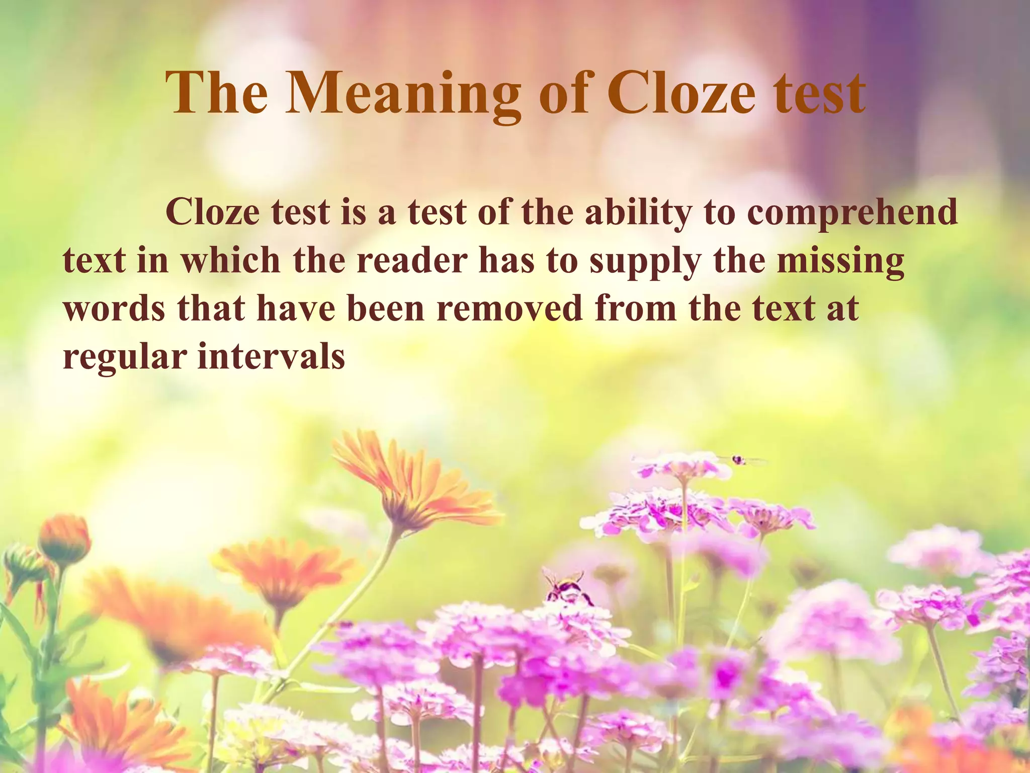 Cloze test& c-test | PPTX