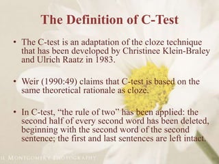 Cloze test& c-test | PPTX