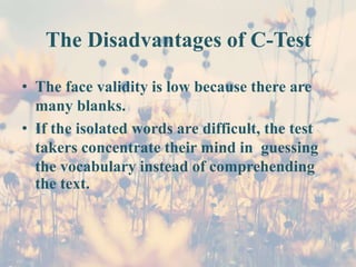 Cloze test& c-test | PPTX