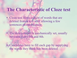 Cloze test& c-test | PPTX