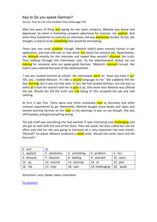 Cloze tests-intermediate | PDF
