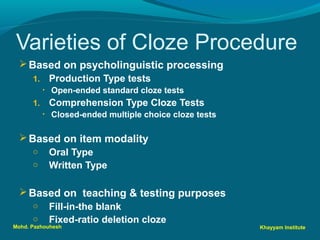 Cloze & dictation tests | PPT