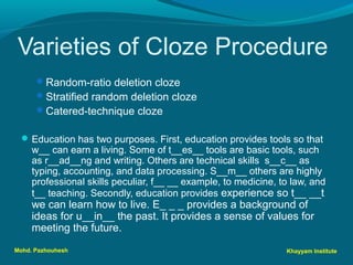 Cloze & dictation tests | PPT