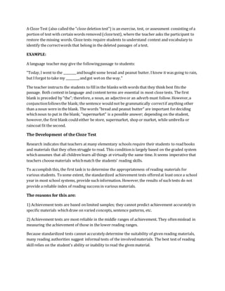 Cloze procedure | DOCX