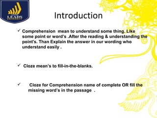 Cloze procedure technique in reading and listening comprehension | PPT