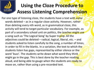 Cloze procedure technique in reading and listening comprehension | PPT