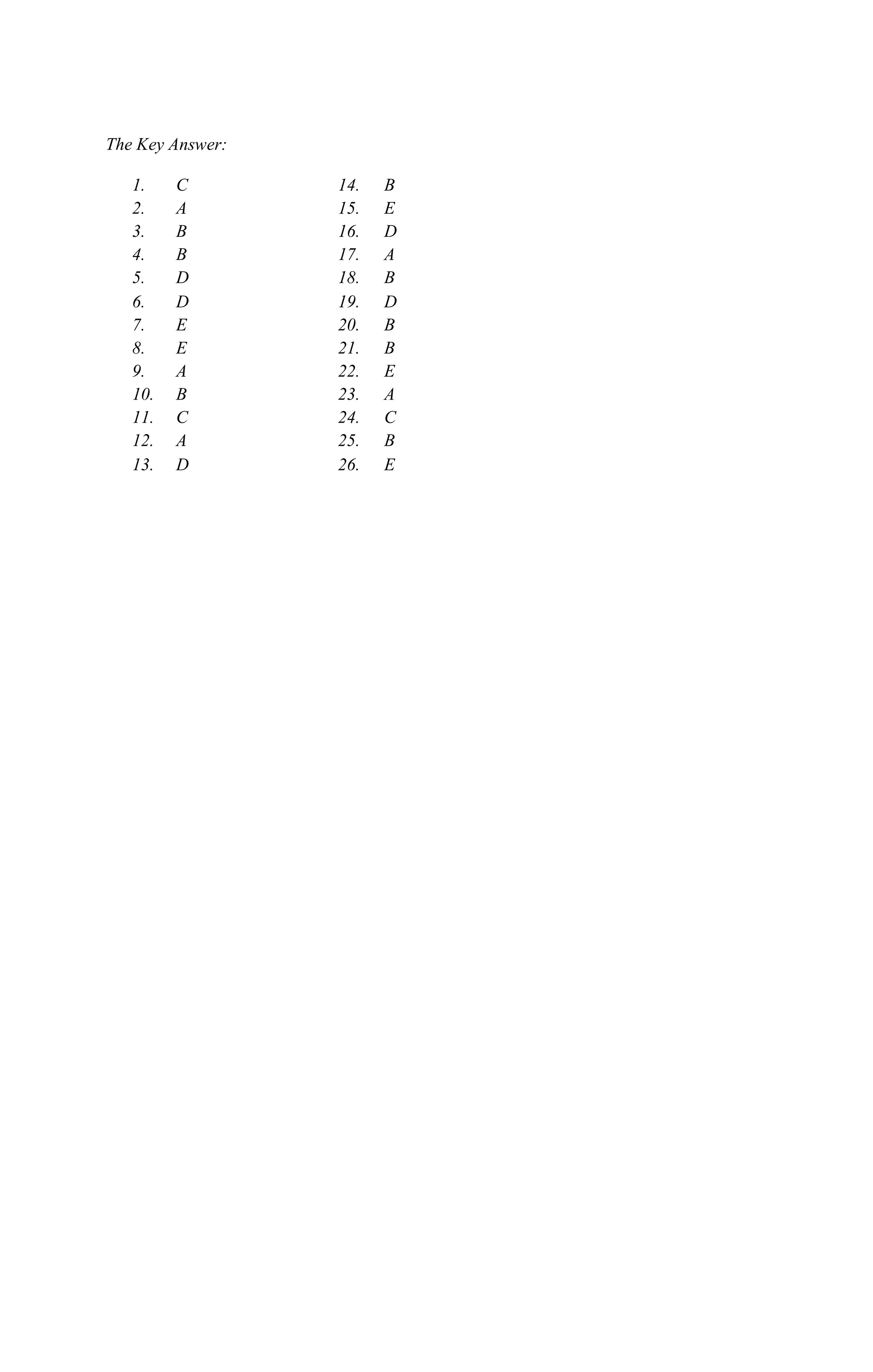 The Example of Cloze Test | DOCX