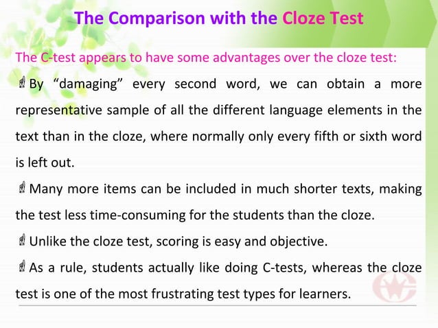 Cloze and C-Test_Language Assessment - By Sheila Chei | PPT